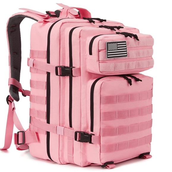 Bags | Pink Tactical Backpack With Molle Webbing | Poshmark